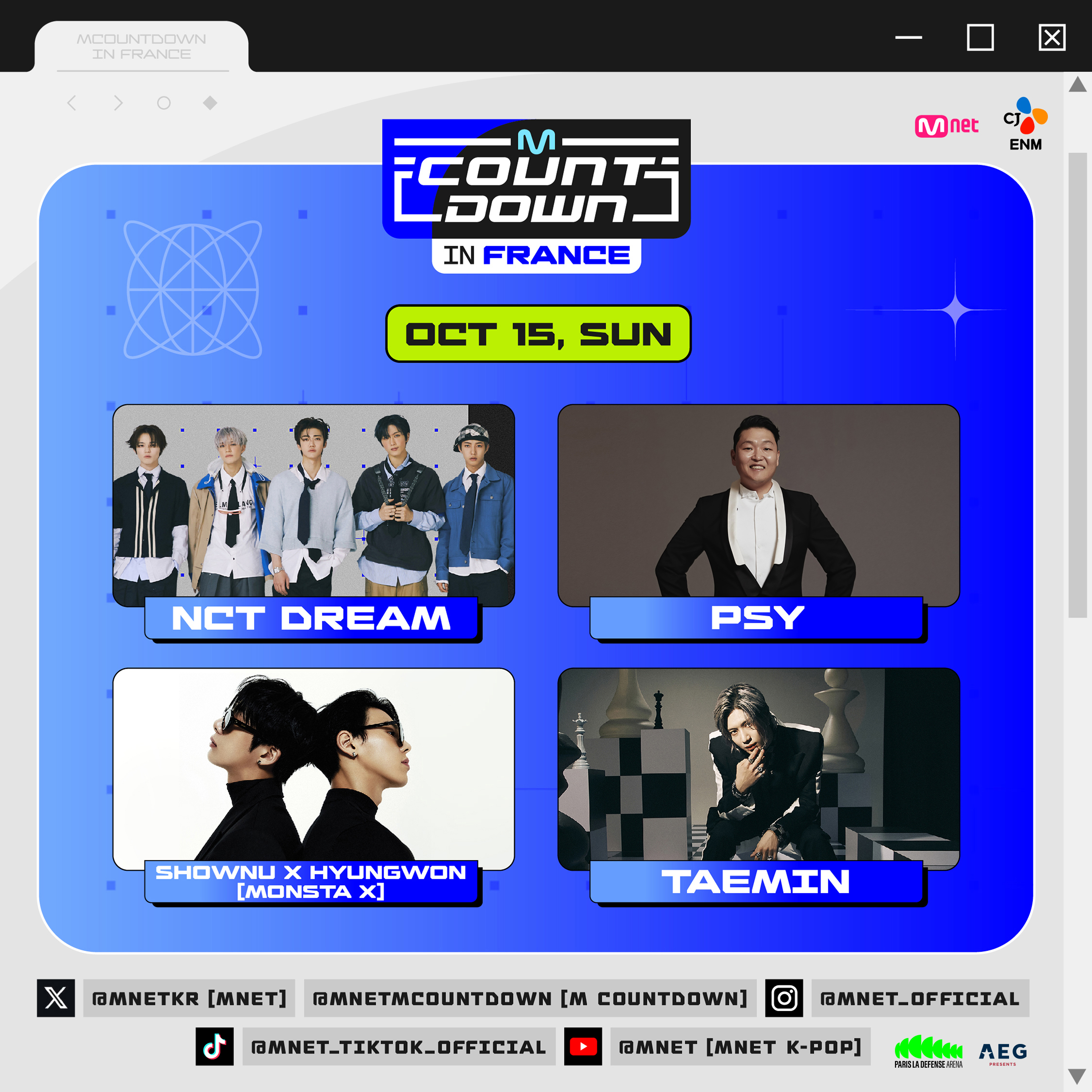 MCOUNTDOWN IN FRANCE | TOUS LES ARTISTES DÉVOILÉS