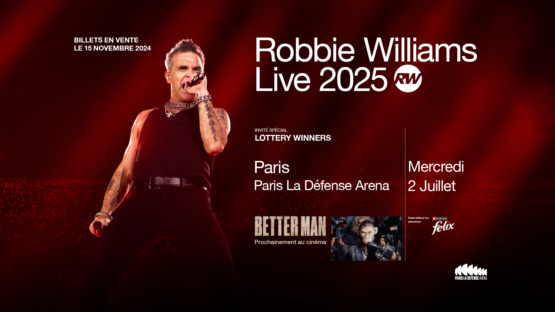 ROBBIE WILLIAMS | Paris La Défense Arena | Infos & Billets ROBBIE WILLIAMS | Paris La Défense Arena | Infos & Billets